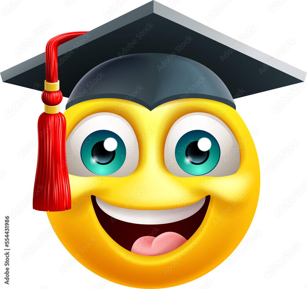 Education School College Graduate Emoji Emoticon Stock Illustration ...