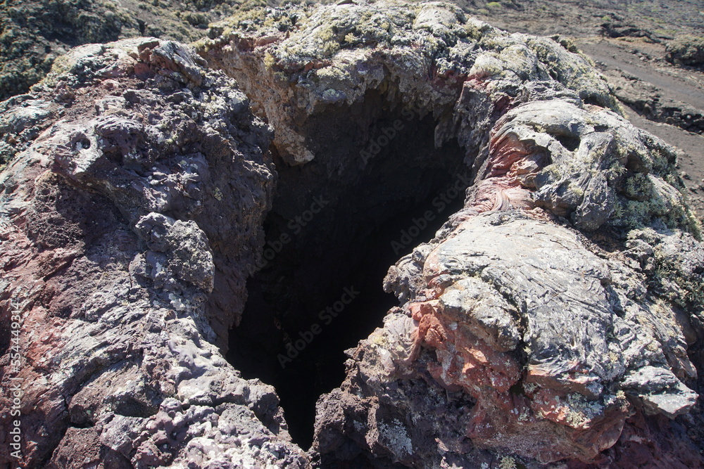 Different shapes of volcanic lava which solidified on Lanzarote Island ...