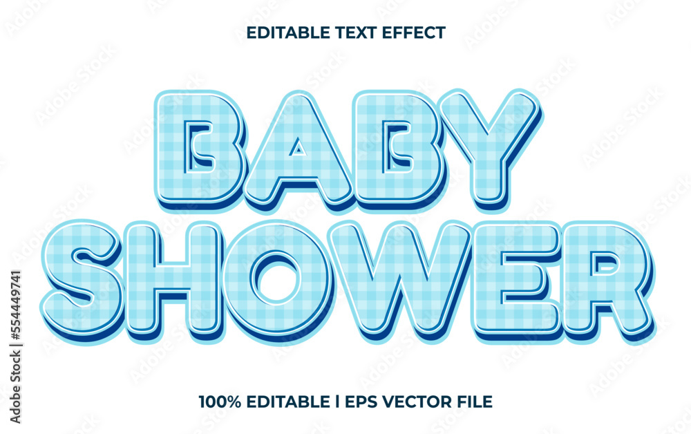 baby shower editable text effect, lettering typography font style, cute ...
