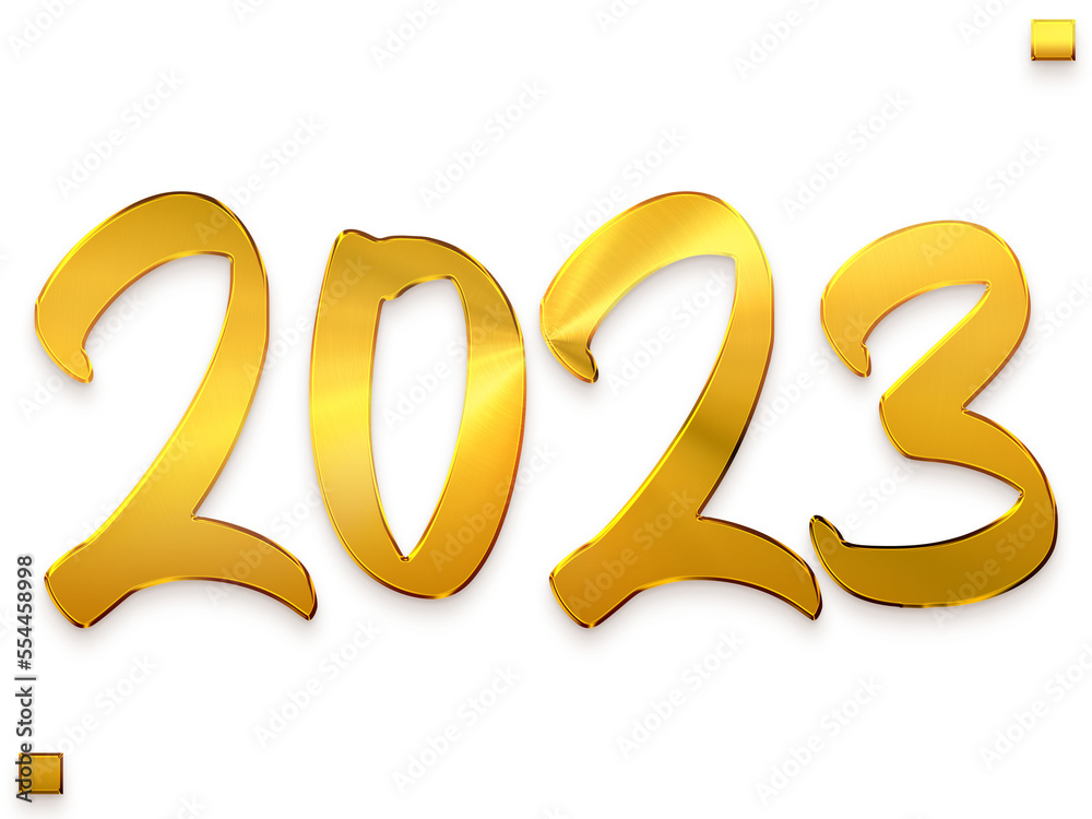2023 Numbers in Gold Gradient Transparent PNG Bold Text Stock ...