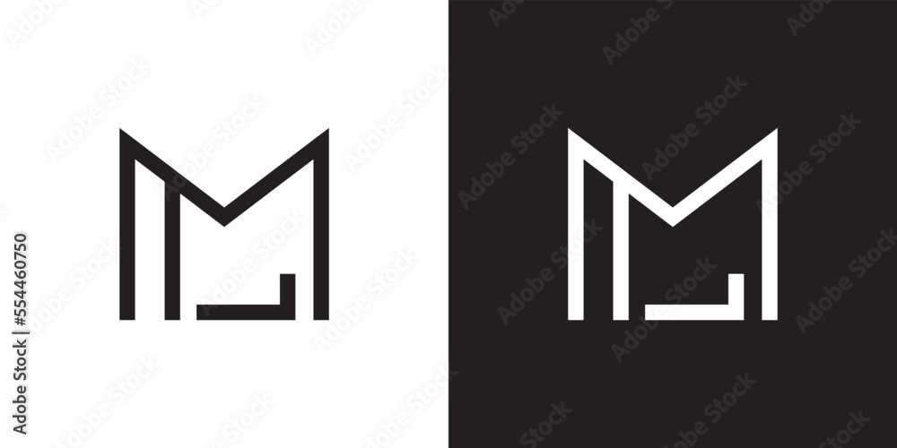 Minimal ML logo. Icon of a LM letter on a luxury background. Logo idea ...