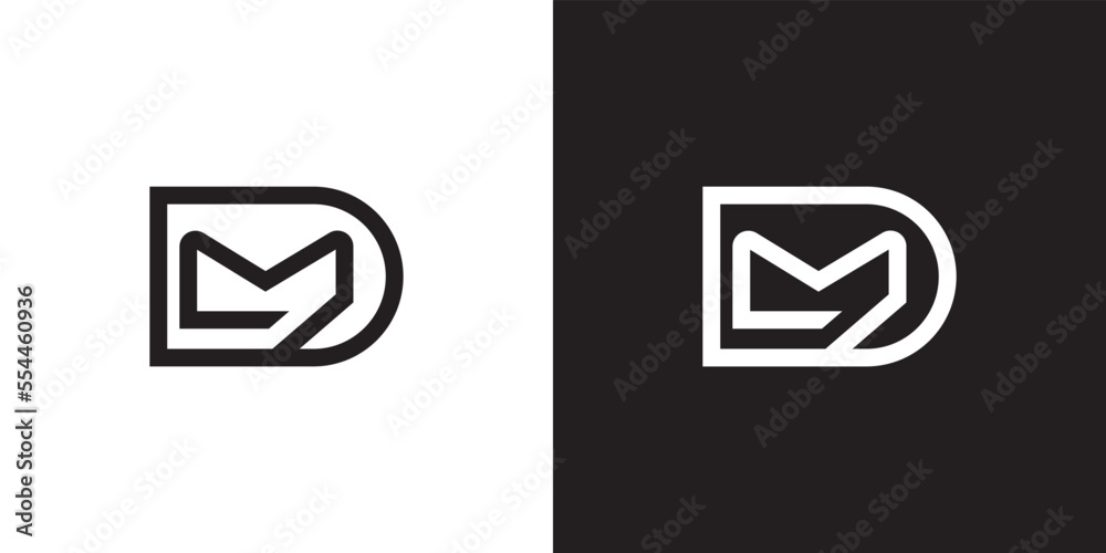 Minimal DM logo. Icon of a MD letter on a luxury background. Logo idea ...