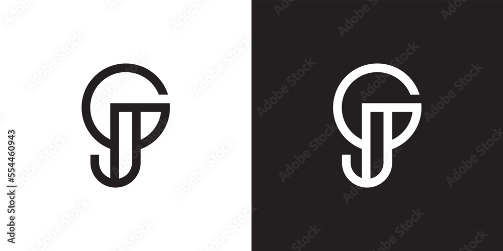 Minimal GJ logo. Icon of a JG letter on a luxury background. Logo idea ...