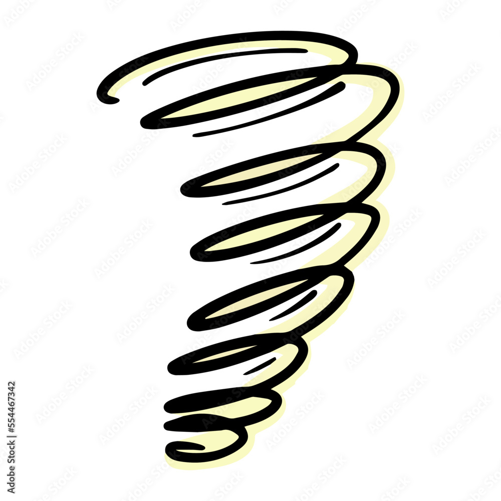 Cute Doodle Tornado Cyclone hand drawn Element Kids Weather Doodle ...