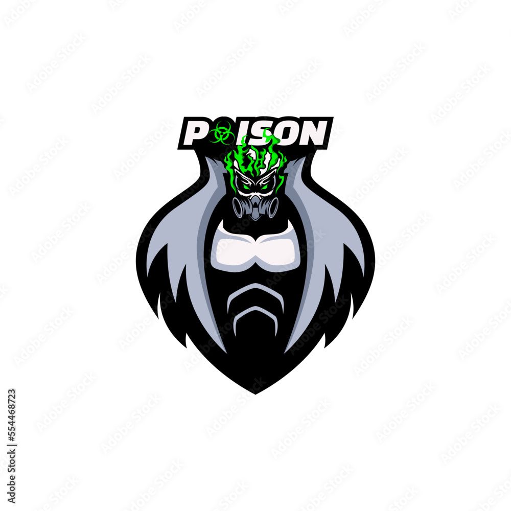 Poison Man Logo with Poison Coming Out of a Gas Mask Illustration ...