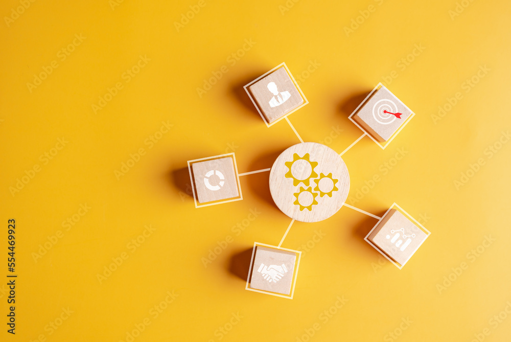 management develop setting icon which for planning development ...