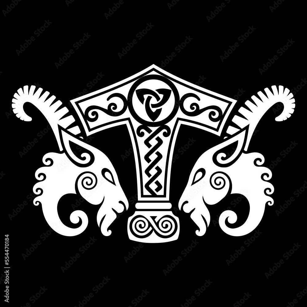 Viking Design. Ancient Scandinavian depiction of the Hammer of Thor and ...
