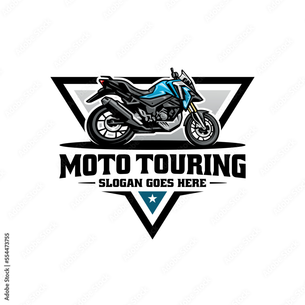 touring and adventure motorcycle logo vector Stock Vector | Adobe Stock