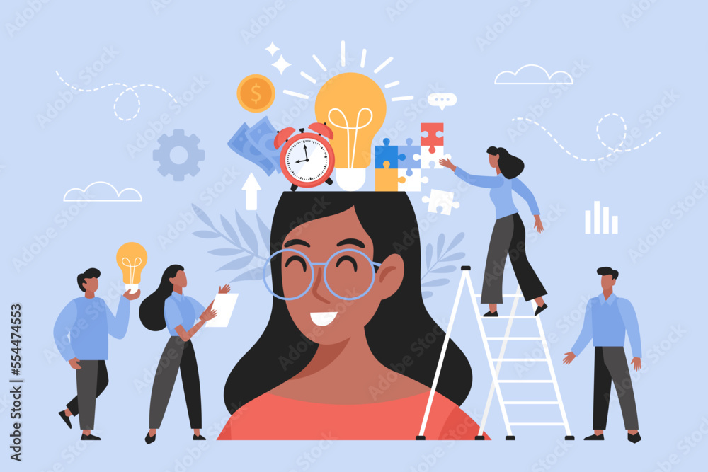 Brainstorming creative ideas business concept. Modern vector ...