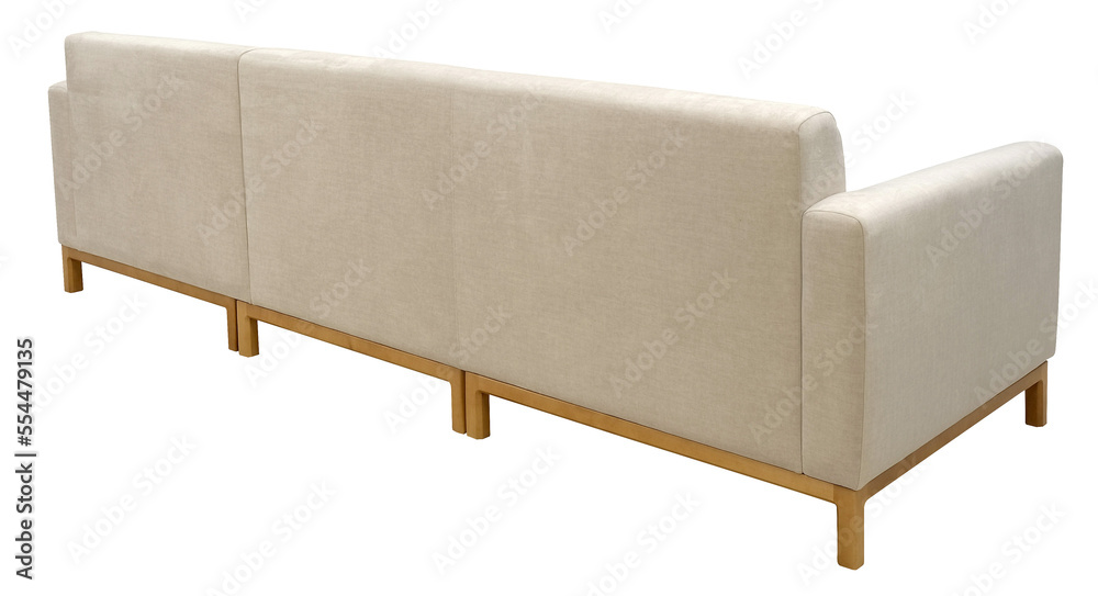 Corner sofa isolated on white background. Back view. Clipping path ...