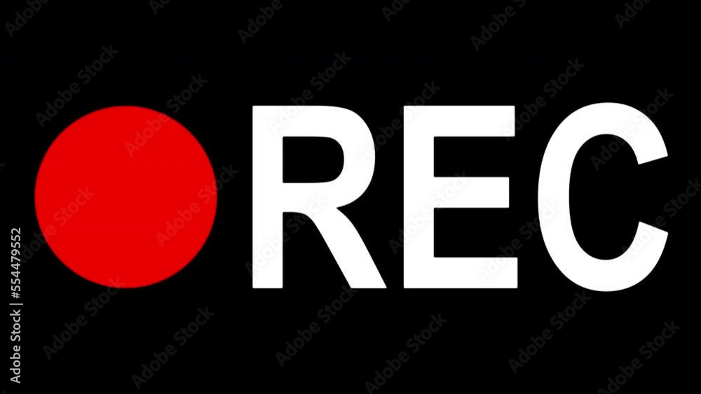 Inscription REC and blinking red circle dot isolated on transparent ...