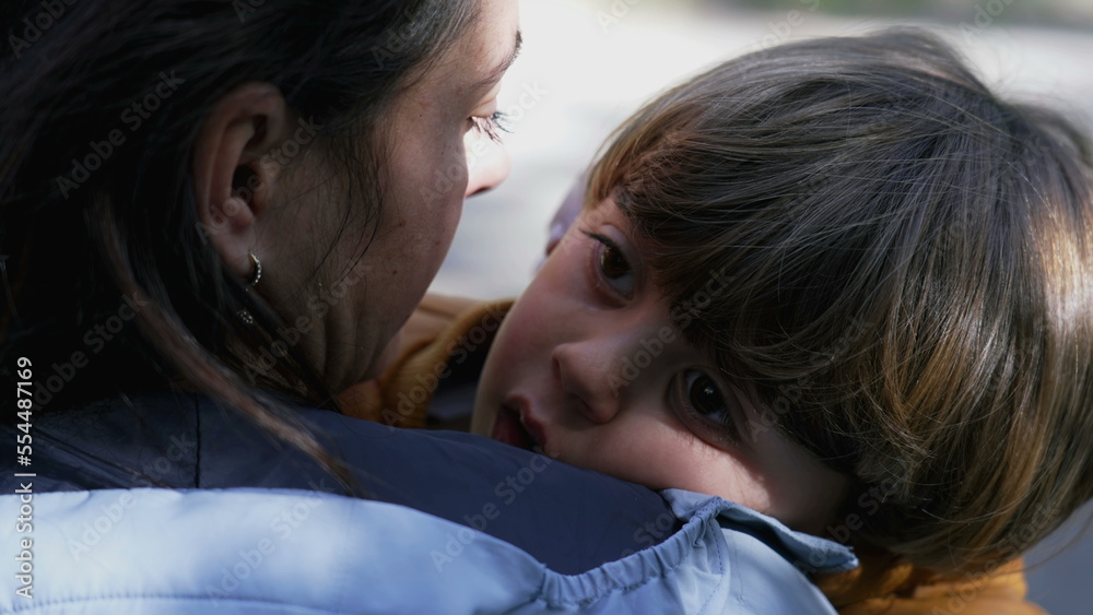 Photo & Art Print Tired little boy waking up from afternoon nap feeling ...