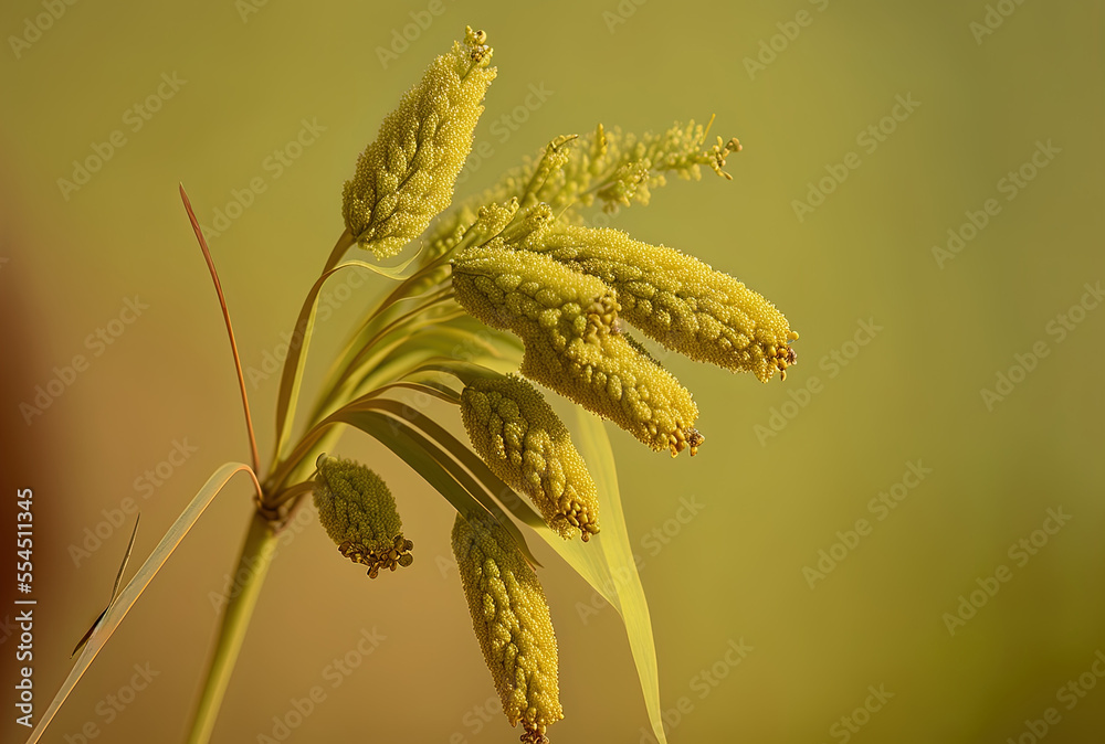 Panicum Miliaceum plant, often known as proso millet or common millet ...