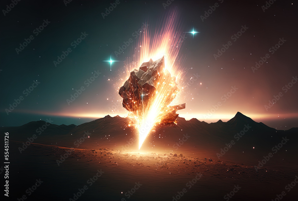Meteorite star missile flare VFX effect. Generative AI Stock ...