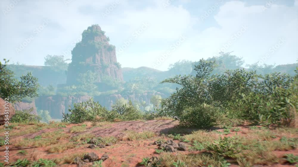 Cretaceous Period Background Carnotaurus Eats and Walks Dinosaurs 3D ...
