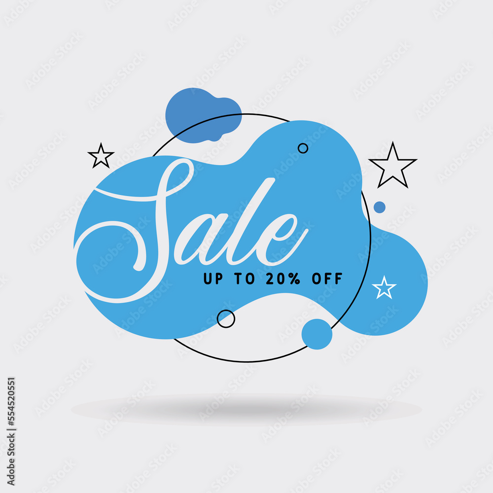 Modern abstract sale logo blue color, Mnemonic, Symbol, Icon, concept ...