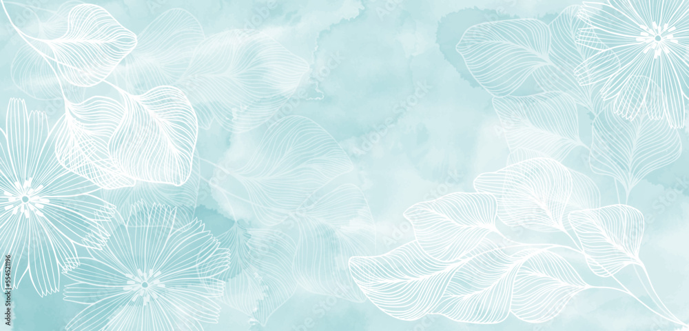 Art floral background. Vector. Luxury design with abstract plants ...