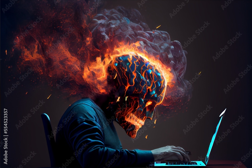 Generative AI abstract render of an occupational burnout Stock ...