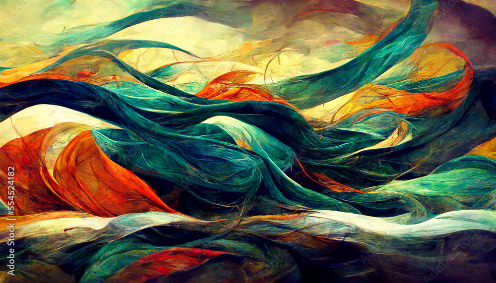 Ilustrace „Colorful background with flowing texture creating a ...