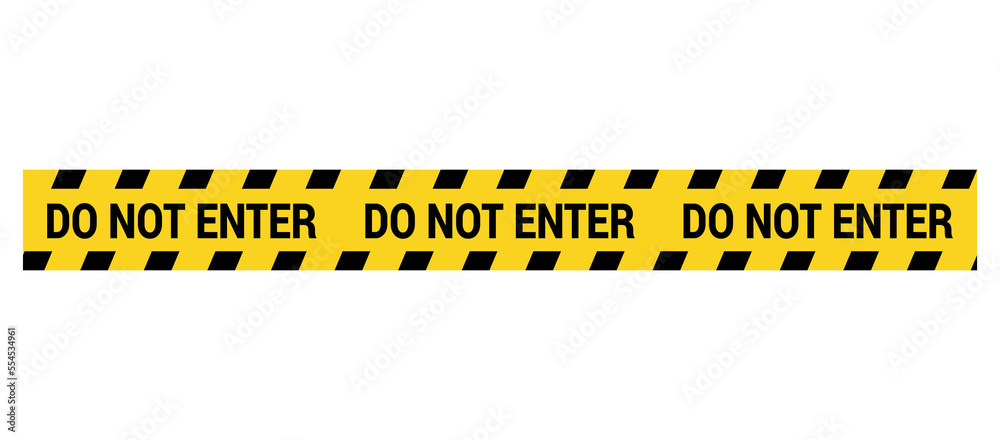 Line do not enter. Barrier tape. Crime scene border. Safety type ...