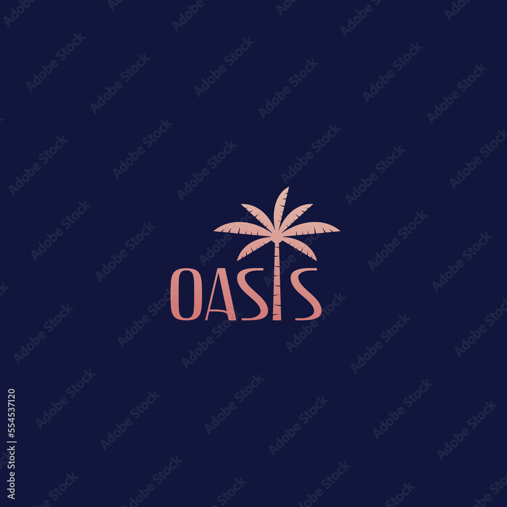 oasis logo with palm tree icon for luxury business Stock Vector | Adobe ...