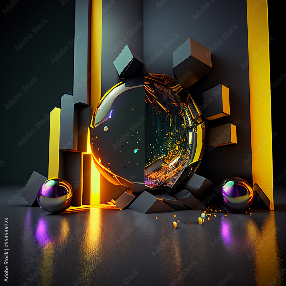 Futuristic forms created with Generative Ai technology Stock ...