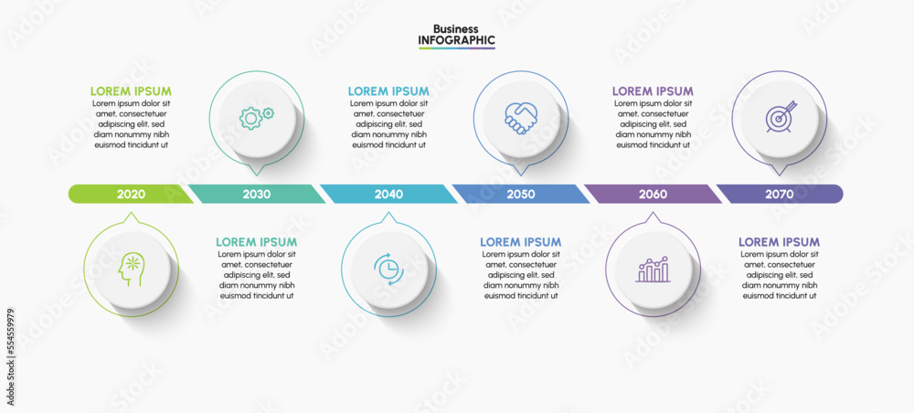 Business data visualization. timeline infographic icons designed for ...