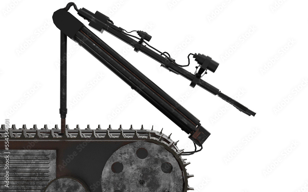 remote-controlled bomb disposal robot on white background Stock ...