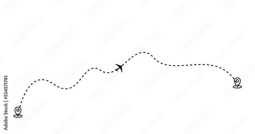 travel flying route destination. tourism and travel concept. Travel on ...