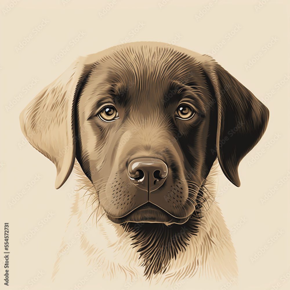 Labrador retriever puppy illustration for logo or design. Generative AI ...