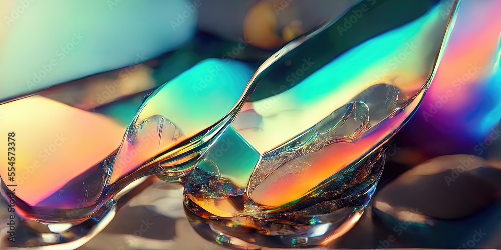 Beautiful refraction of glass-like objects, dramatic, abstract ...