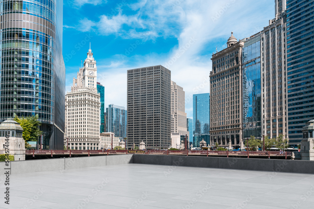 Skyscrapers Cityscape Downtown, Chicago Skyline Buildings. Beautiful ...