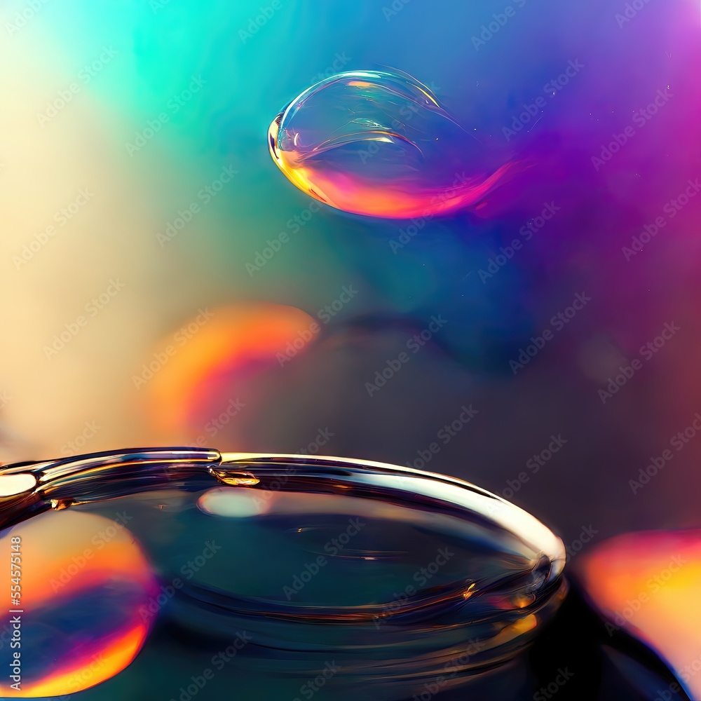 Technicolor circular glass reflections and refractions, background ...