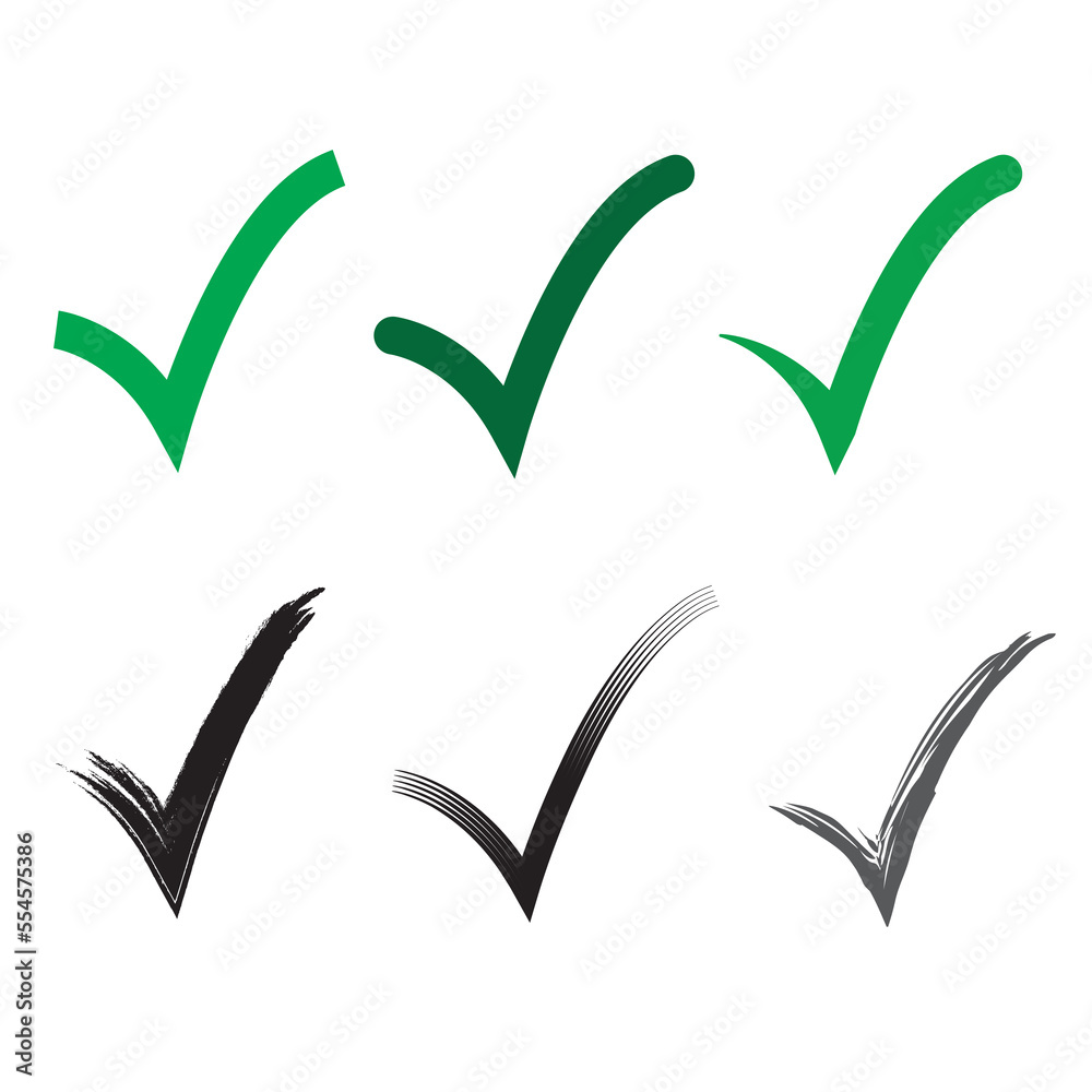 Check Mark symbols vector set Stock Vector | Adobe Stock