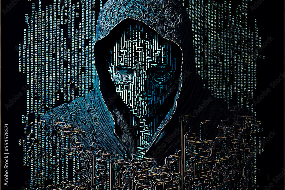 computer hacker made of 1000 diodes ransomware cyber security threat ...