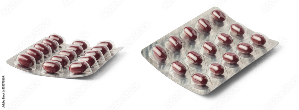 red iron tablets in blister packs, vitamin pills for improve iron level ...