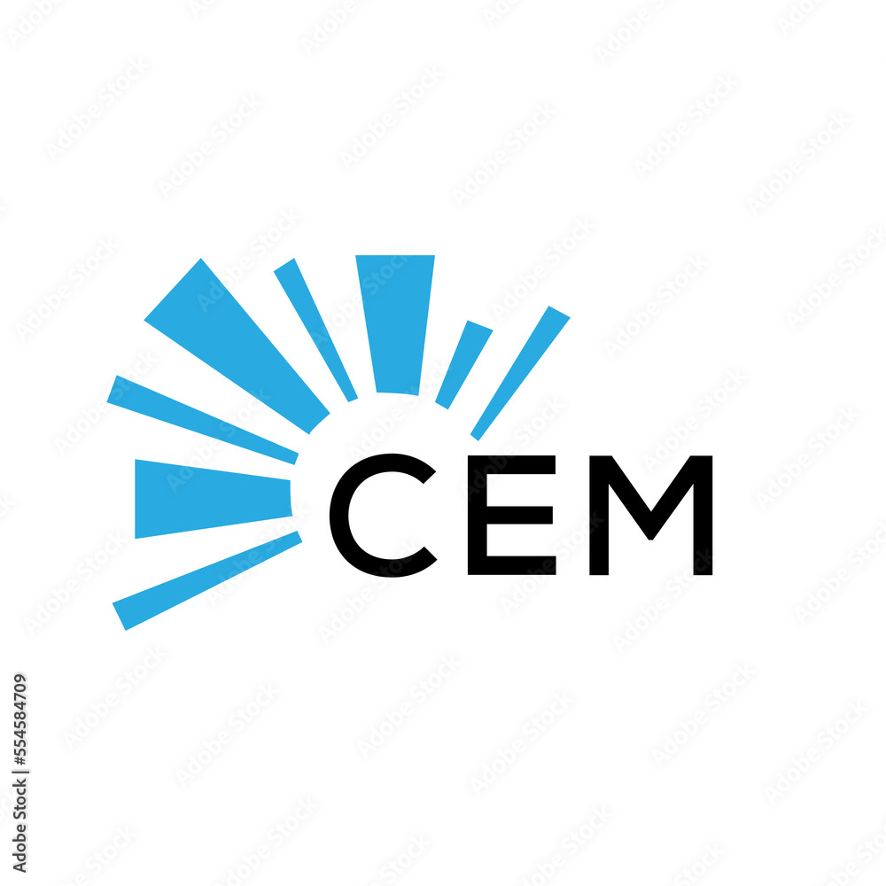 Vecteur Stock CEM letter logo. CEM blue image on white background and ...