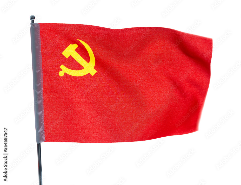 Flag of the Chinese Communist Party on white background Stock Photo | Adobe Stock