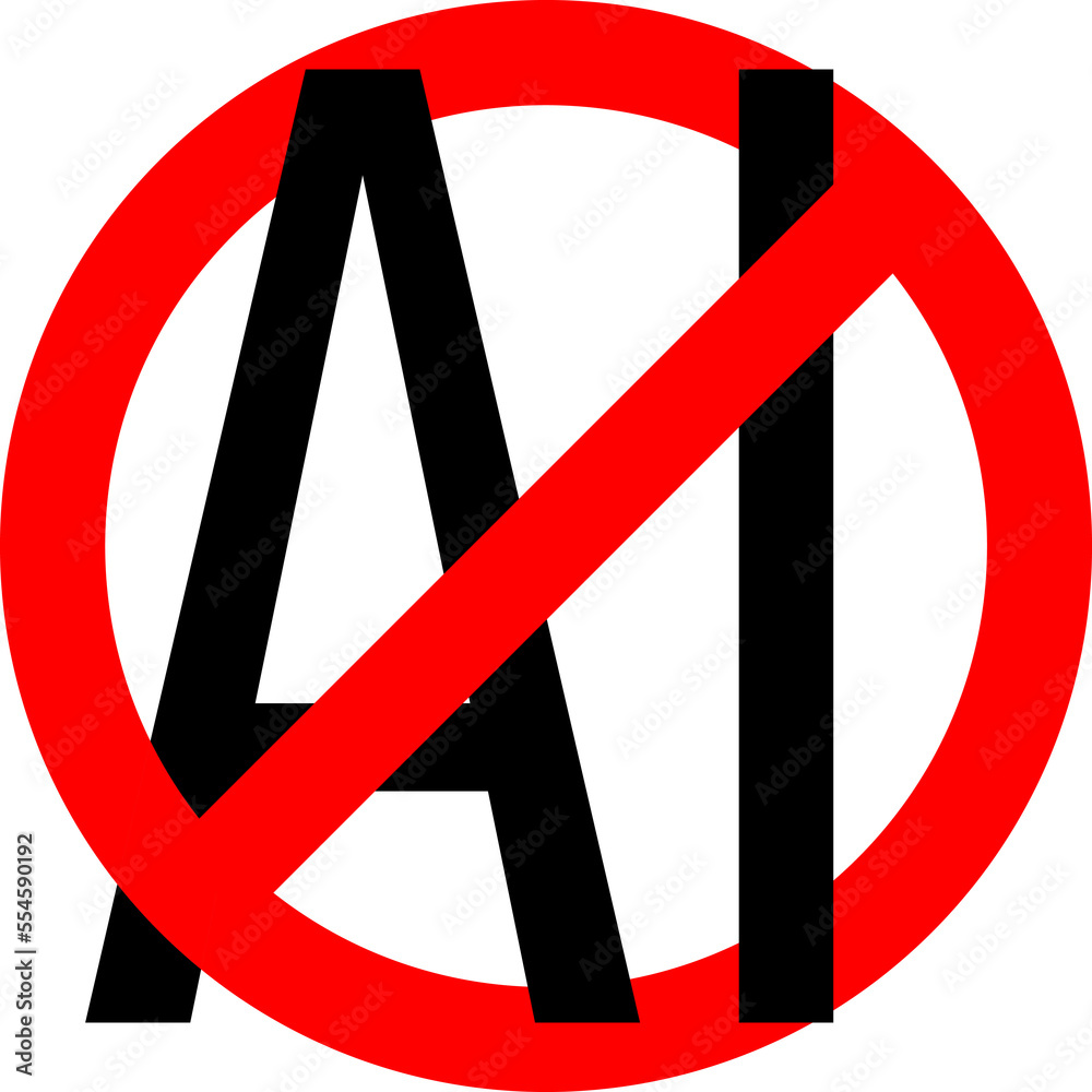 Sign Against Artificial Intelligence. Icon banning artificial ... Sign Against Artificial Intelligence. Icon banning artificial ...