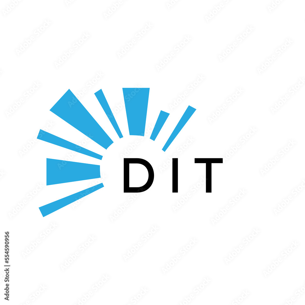 DIT letter logo. DIT blue image on white background and black letter ... DIT letter logo. DIT blue image on white background and black letter ...