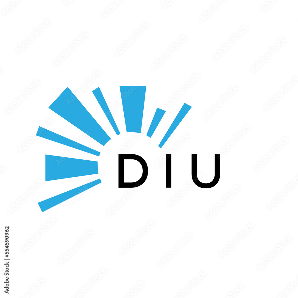 Vecteur Stock DIU letter logo. DIU blue image on white background and ...