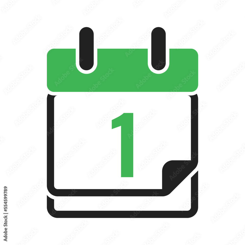 1st day icon on isolated background. set of calendar and date icons ...