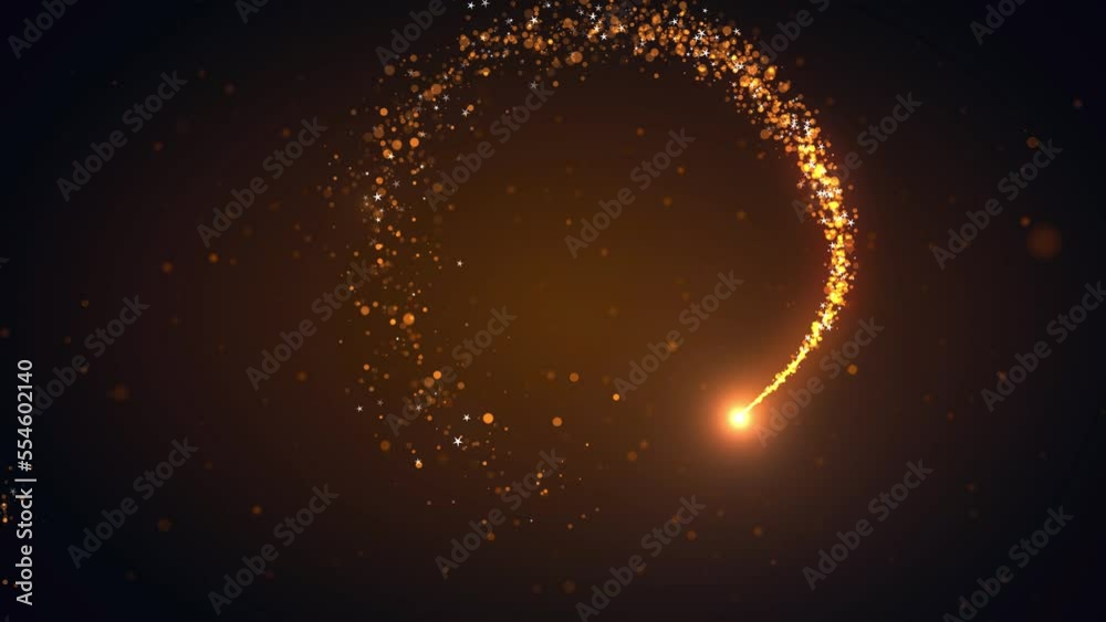 Abstract Golden Shine Christmas Particles Trails With Optical Flare ...