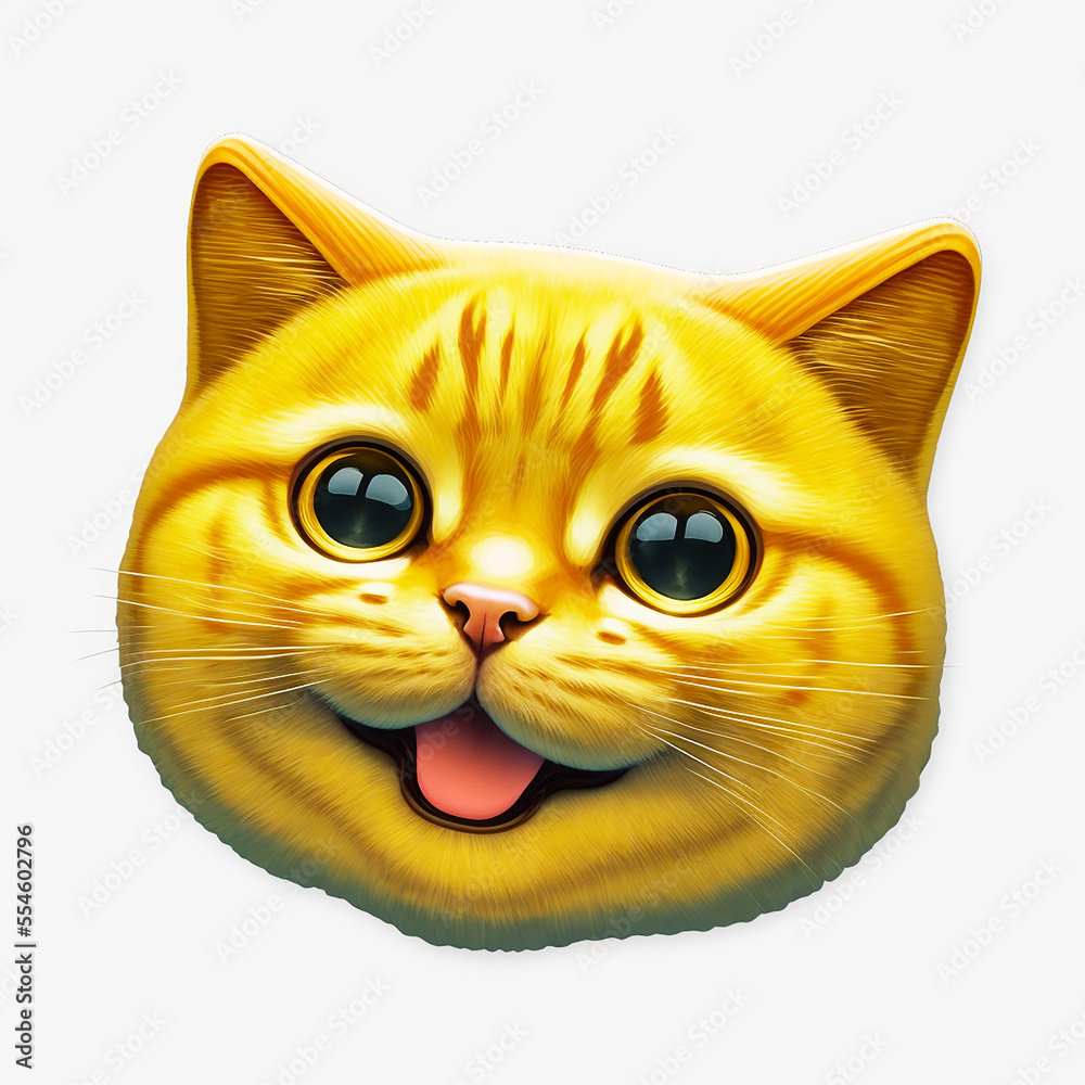 Happy Cat Emoji Stock Illustration | Adobe Stock
