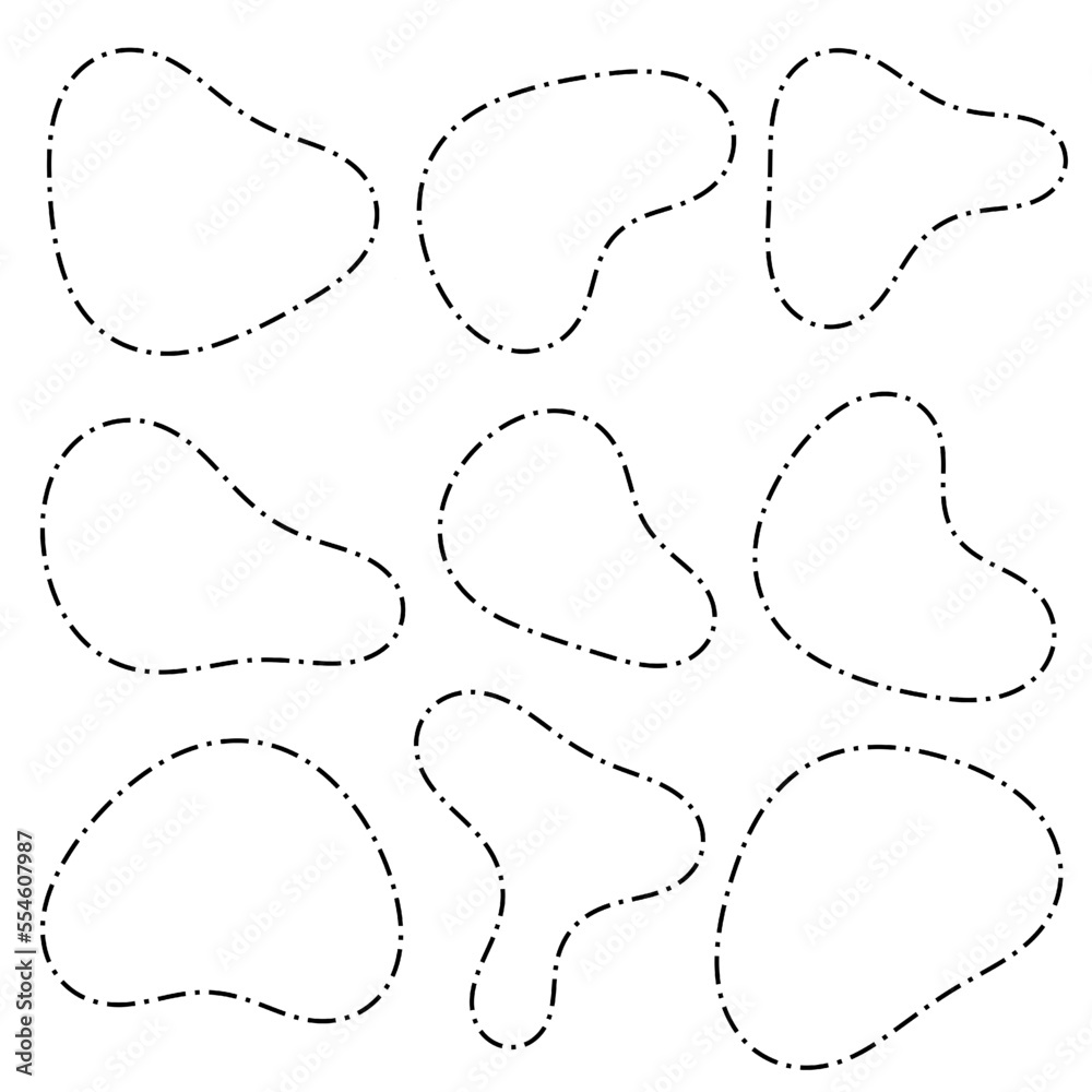 Vector set of objects for design use. Black Vector doodle blobs ...