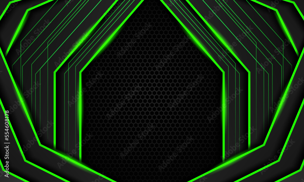 Abstract dark green Futuristic Gaming Background with hexagon pattern ... Abstract dark green Futuristic Gaming Background with hexagon pattern ...