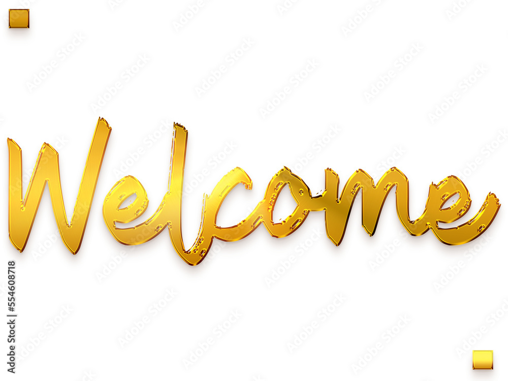 Welcome Text in Transparent PNG Alphabetical Glowing Golden Text Stock ...