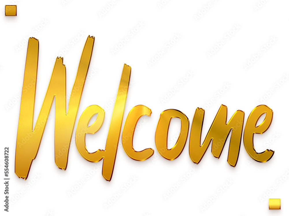 Welcome Bold Text in Transparent PNG Alphabetical Glowing Golden Text ...
