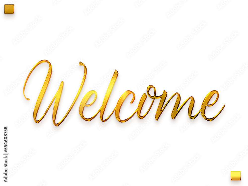 Welcome Text in Transparent PNG Brush Alphabetical Glowing Golden Text ...