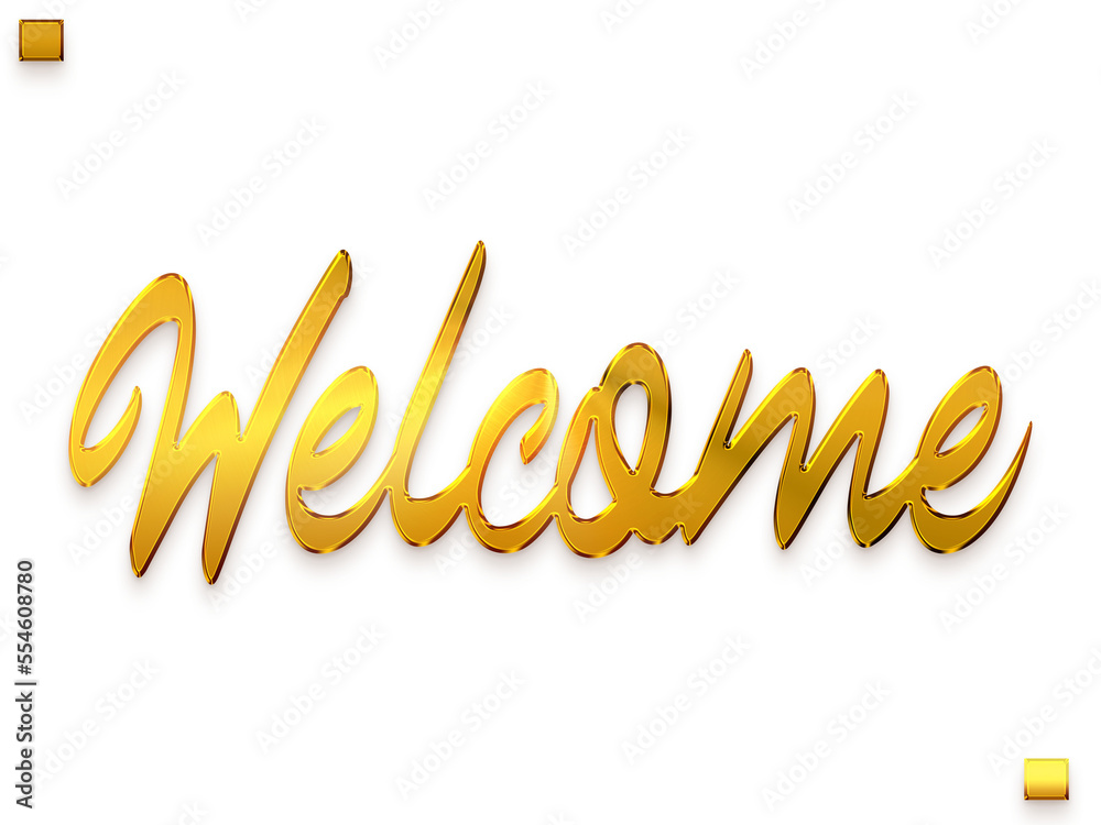 Welcome Text in Transparent PNG Brush Alphabetical Glowing Golden Text ...